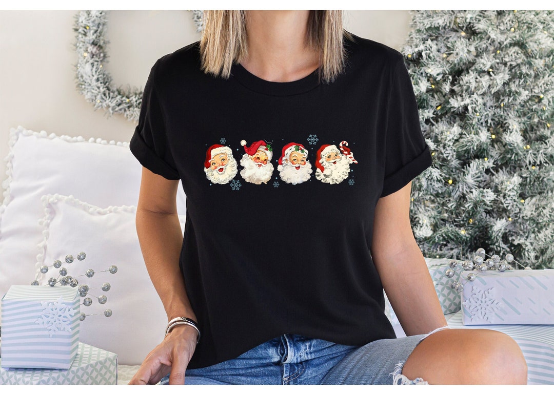 Retro Santa Shirt,santa Merry Christmas Shirt,vintage Santa Claus Shirt ...