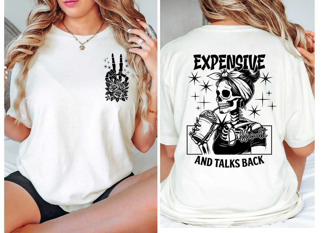 Funny Skeleton Wife Shirt: Expensive, Difficult, Talks Back - Etsy
