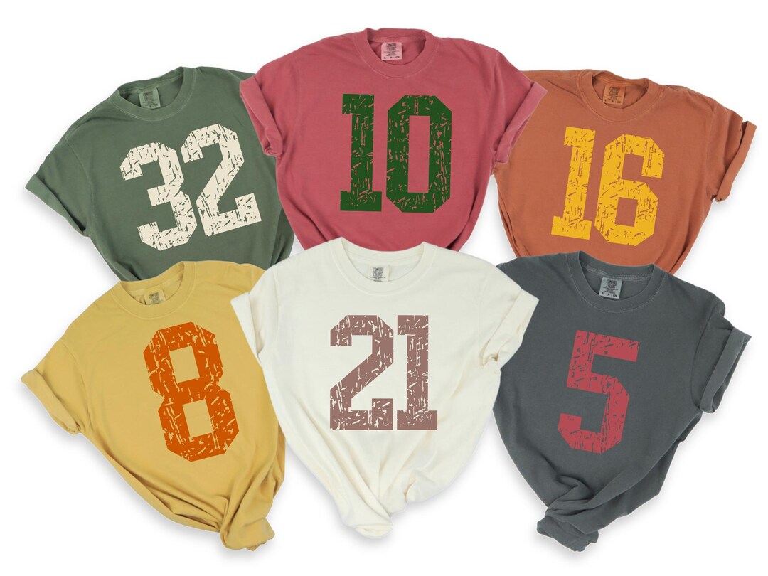 Comfort Colors Custom Number Shirt: Personalized Football Game Day Tee ...