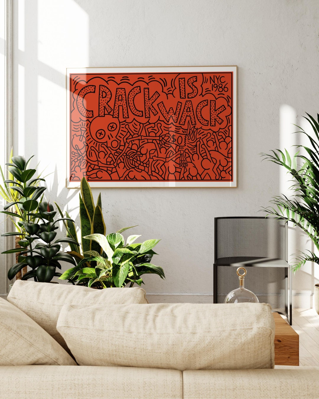 Keith Haring crack is Wack Red Poster - Etsy
