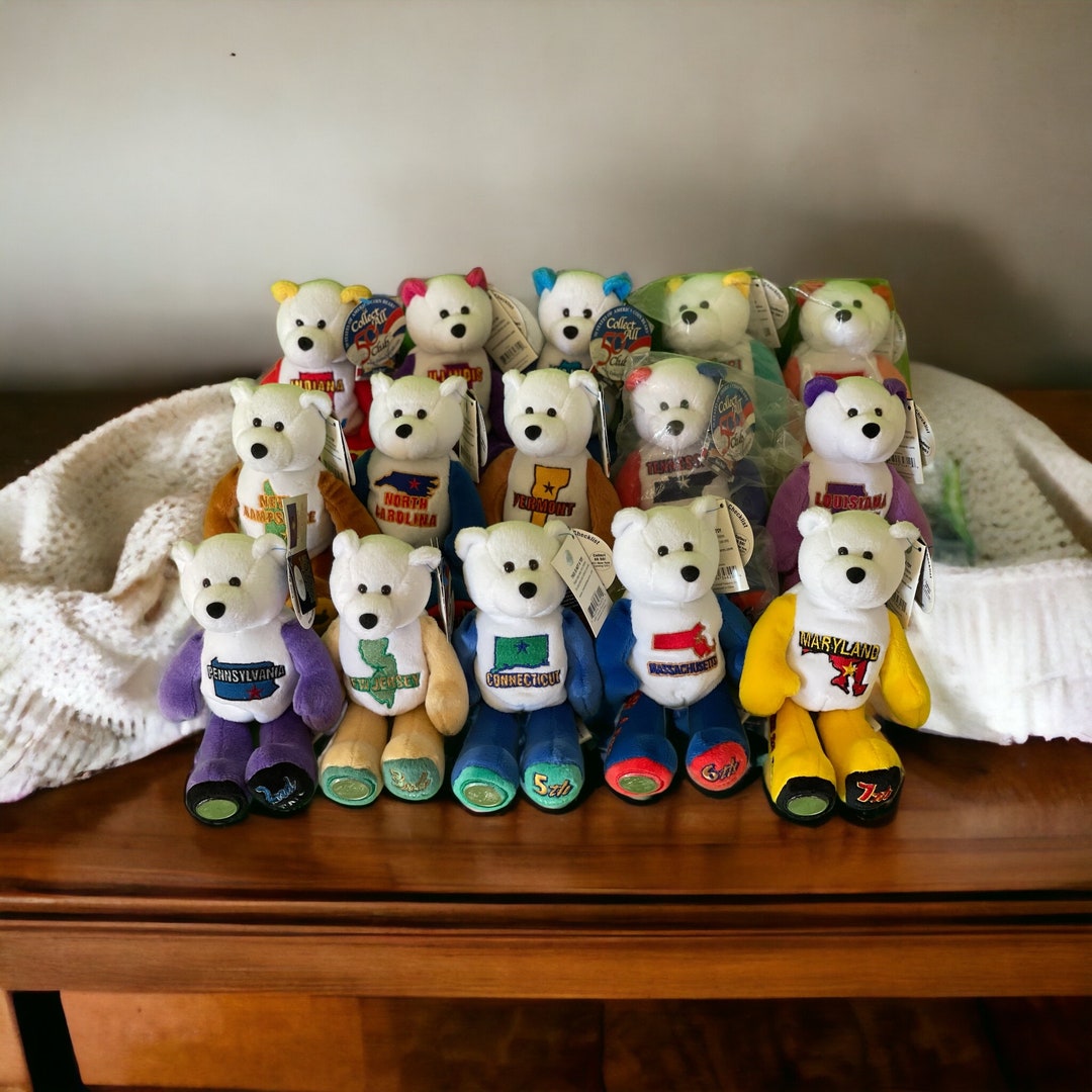 Limited Treasures State Quarter Bears With Tags, 2001-2003 - Etsy