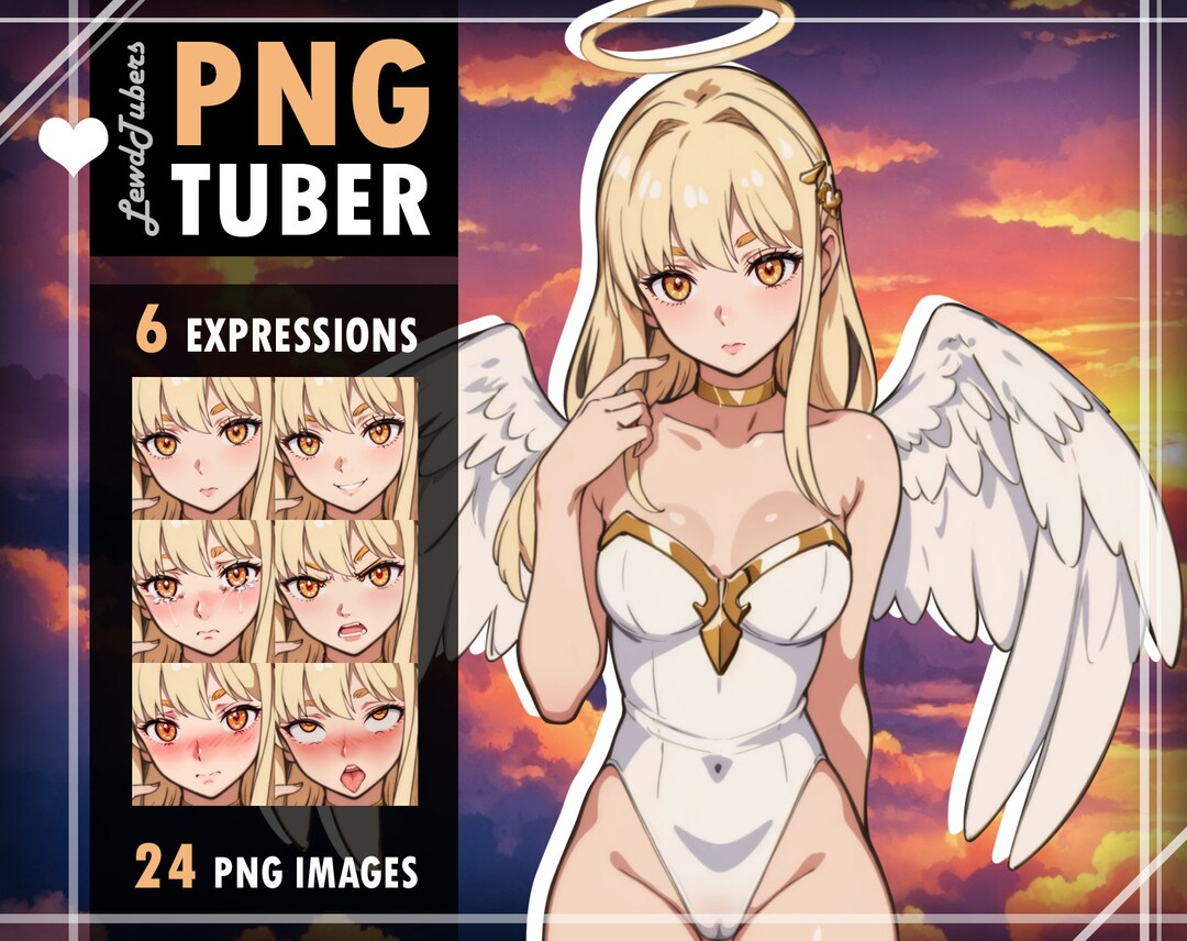 PNGTUBER angel Avatar Vtuber Character Asset for Veadotube Mini Ready to Use, for Twitch ...