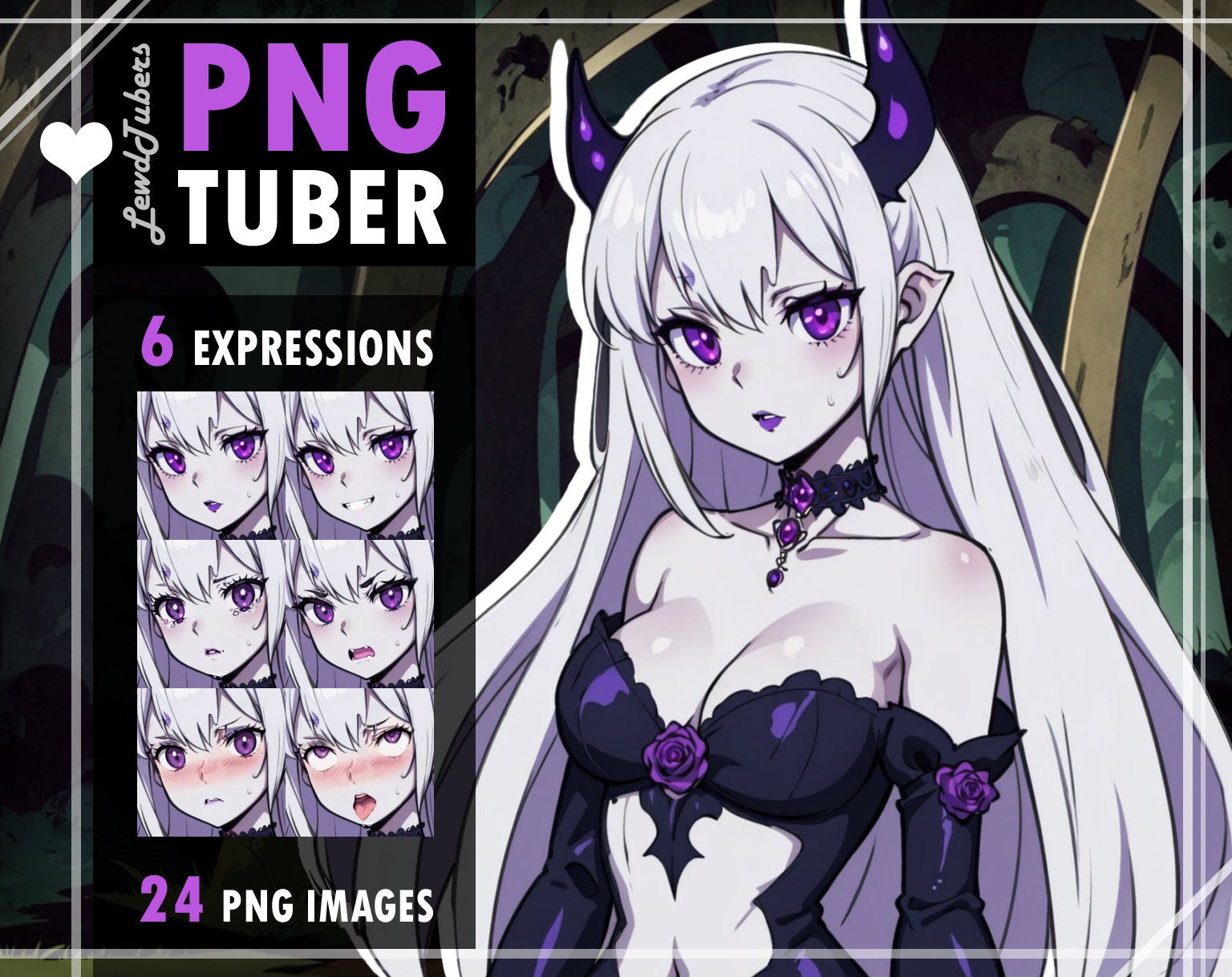 PNGTUBER succubus Girl, Demonic Seductress Vtuber Character Asset for Veadotube Mini Ready to ...