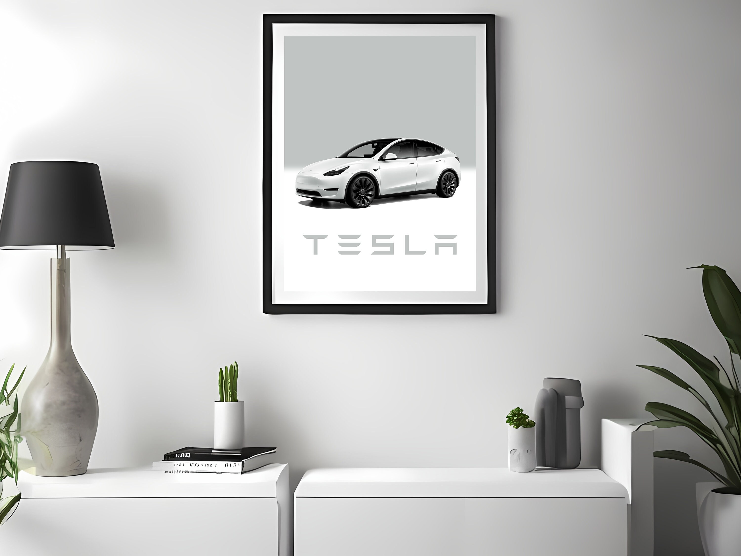 TESLA MODEL Y POSTER Prints Wallpaper Wall Art for Kids Boys Room Decor ...