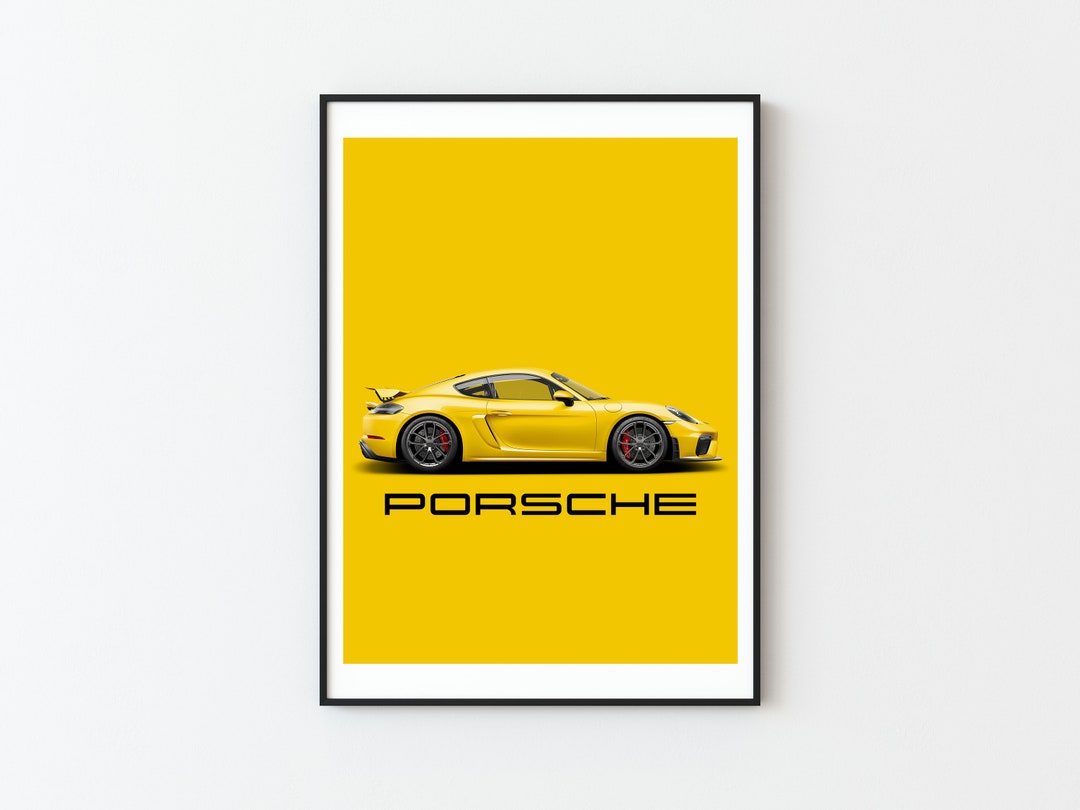 PORSCHE CAYMAN POSTER Prints Wallpaper Wall Art for Kids Boys Room ...