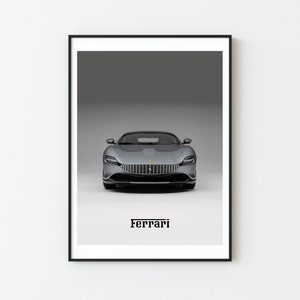FERRARI ROMA POSTER Prints Wallpaper Wall Art for Kids Boys Room Decor ...