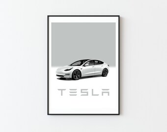 TESLA MODEL S POSTER - Etsy