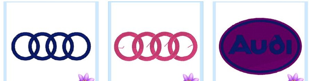 3 Files Embroidery Logo Car Audi Digital Embroidery Machine Digital ...