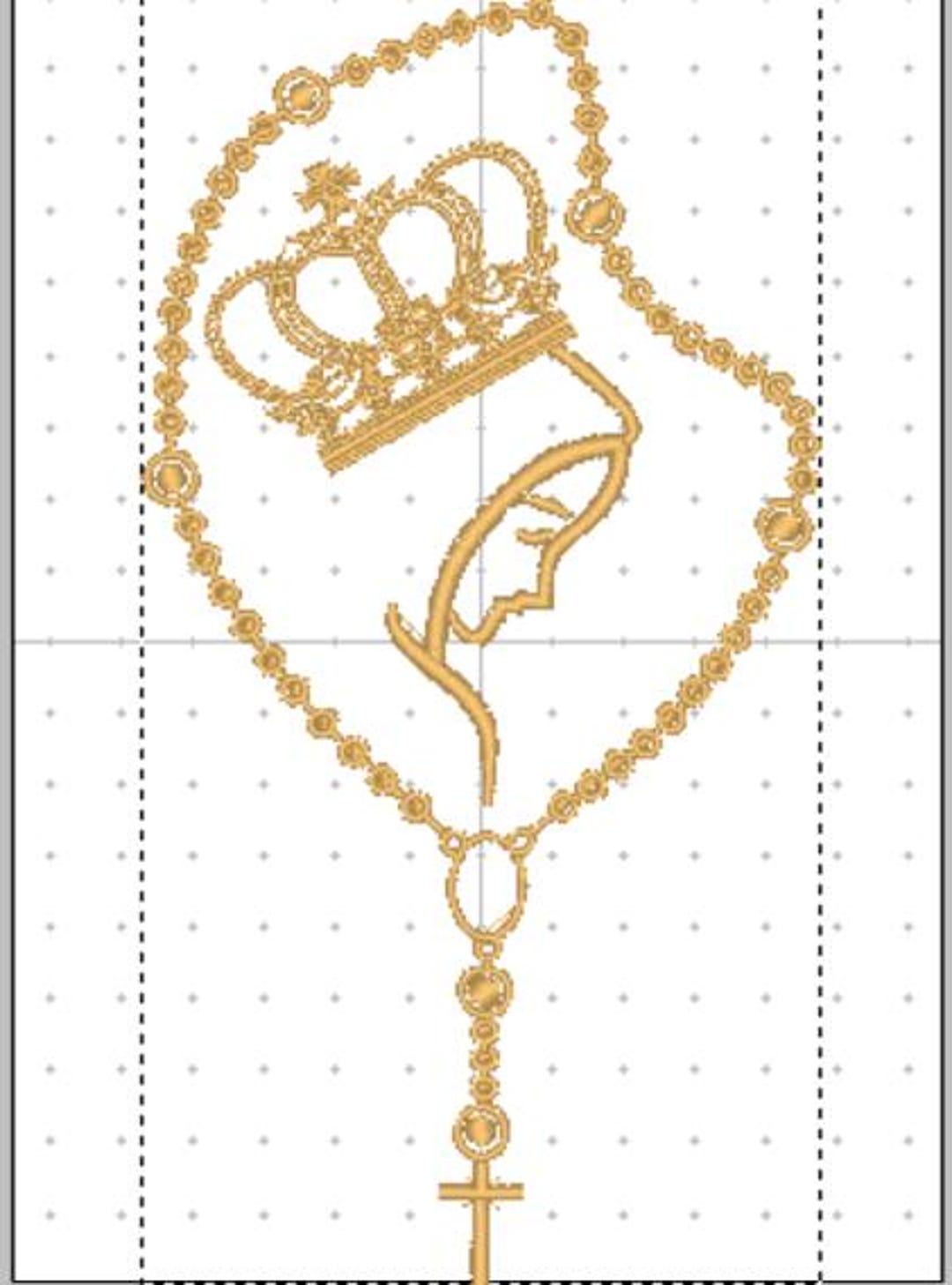 Religious Embroidery Madonna With Rosary Pes File Digital Embroidery ...