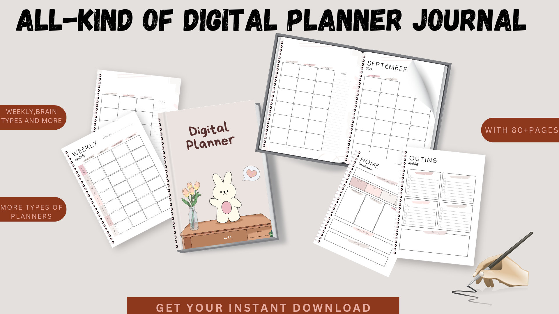 Premium Digital Planner 2023 2024 | Digital Journal | Daily Planner ...