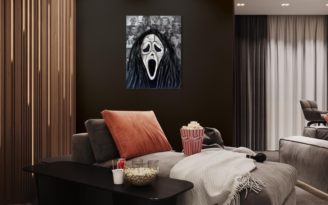 Scream Art, Ghostface 3D Painting, Halloween Wall Decor, Man Cave Decor ...