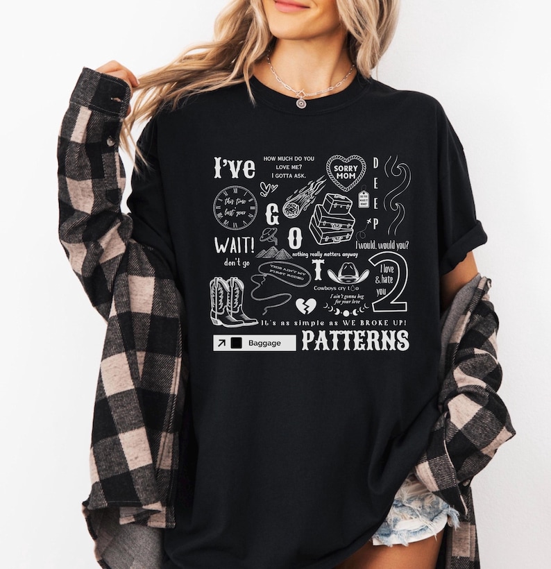 Patterns Album Collage Comfort Colors Shirt, Tour Tshirt, Kelsea ...