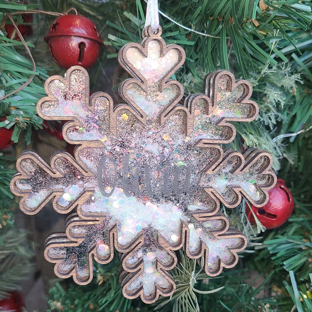 Personalized Christmas Shaker Ornament, Glitter Shaker Christmas ...