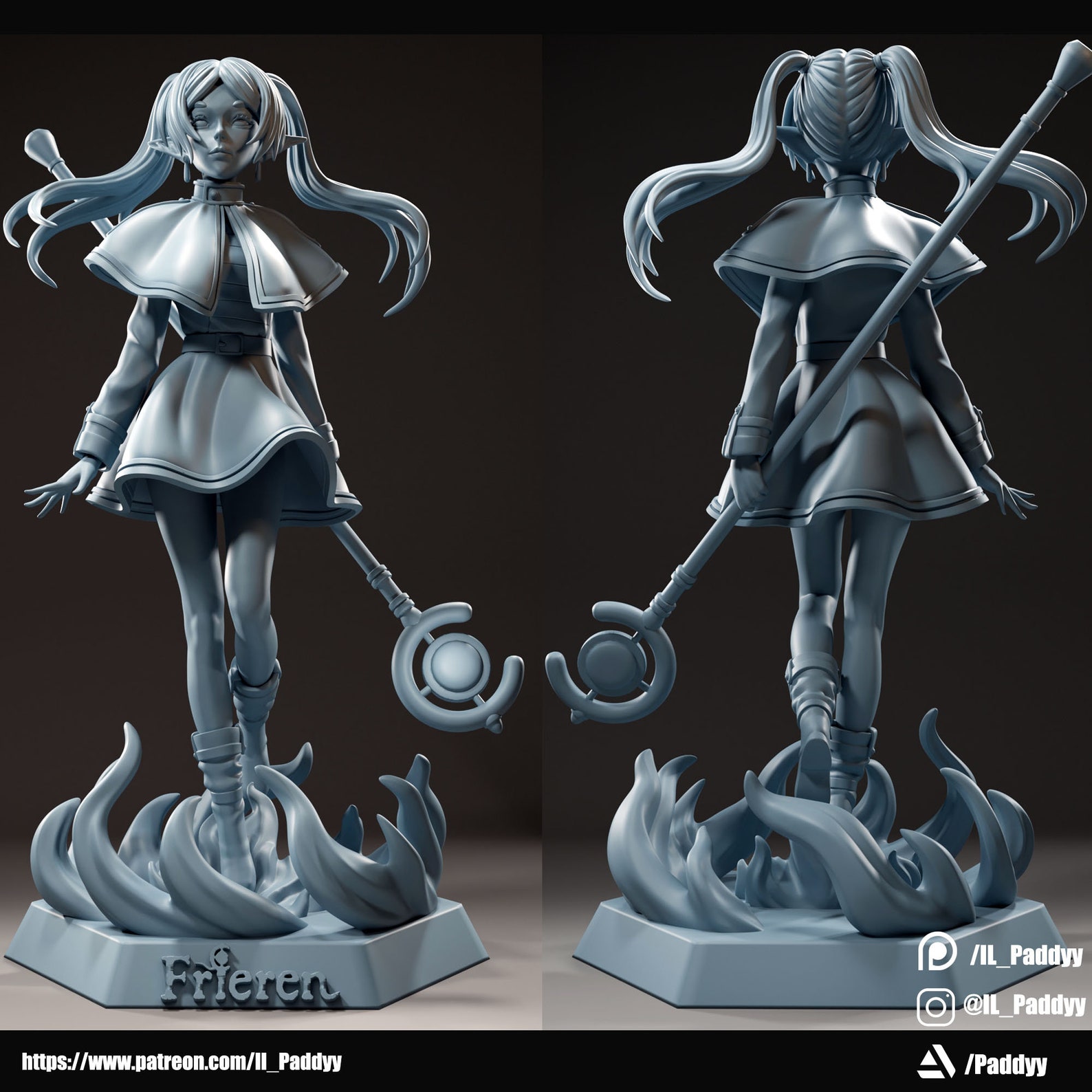 Elven Mage Fan Art 3D Printed Resin Model Garage Kit un-painted Il ...