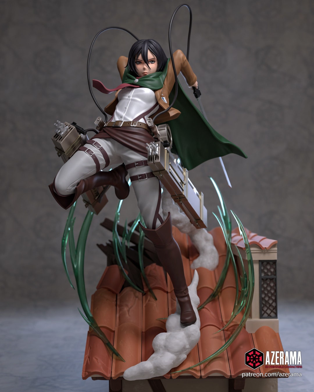 Survey Corps Soldier Mikasa Fan Art 3D Printed Resin Model Garage Kit ...