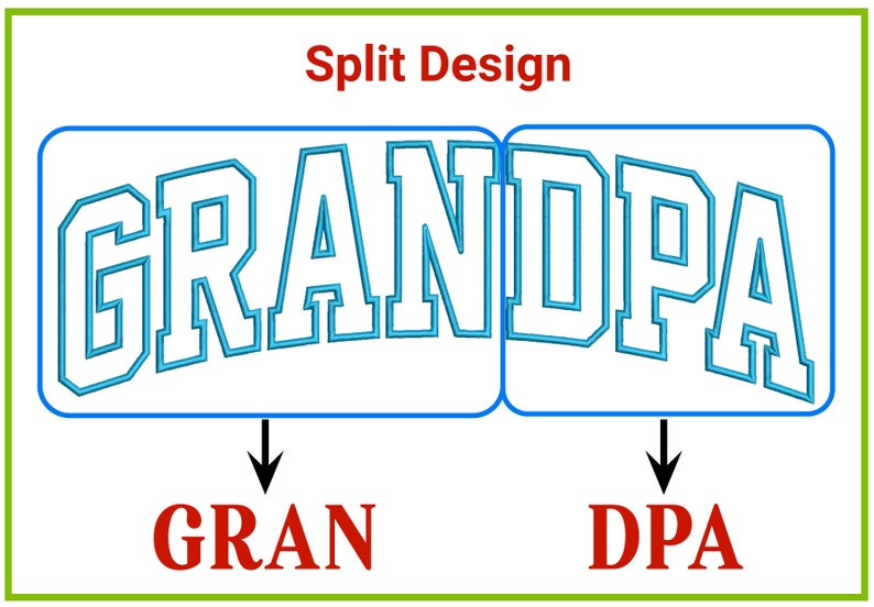 Grandpa Applique Embroidery Satin Stich Design Dad's Day Designs ...