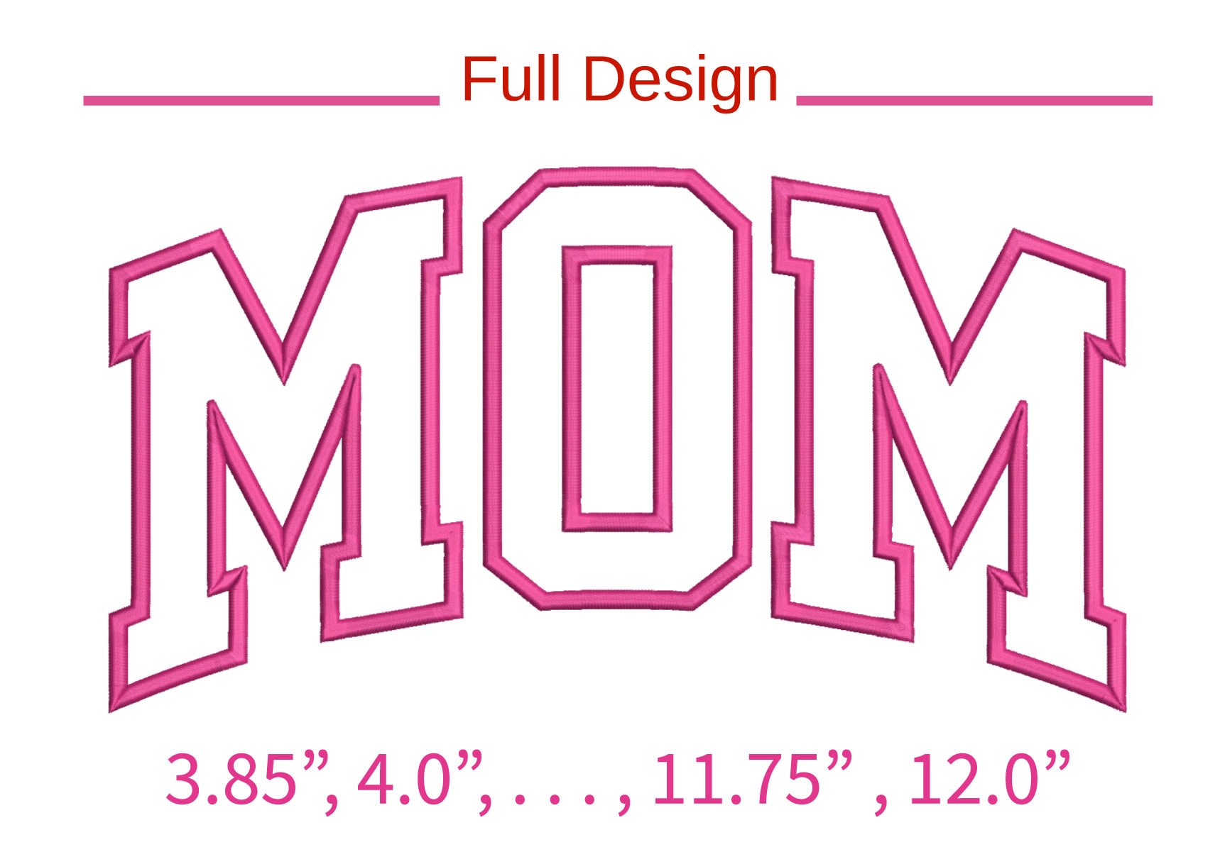 Mom Applique Embroidery Satin Stich Design Mother's Day Designs ...