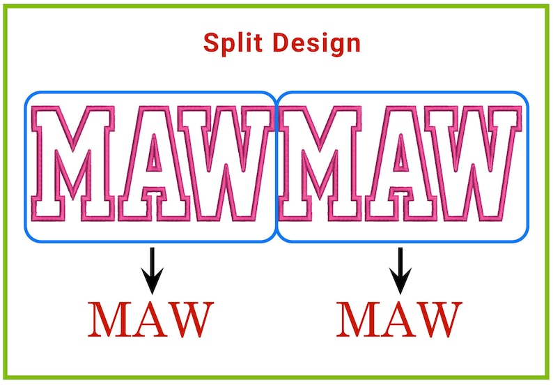 Mawmaw Applique Embroidery Satin Stich Design Mother's Day Designs ...