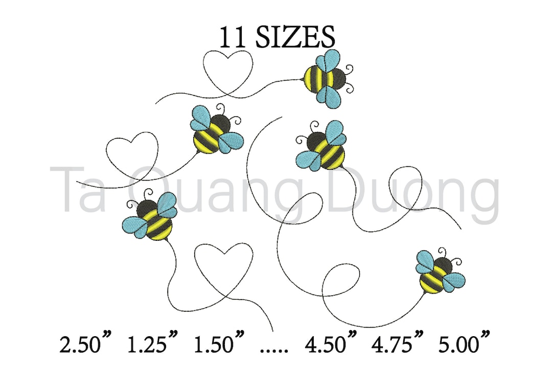 Bee-embroidery Design,cute Bee-embroidery Design,mini Bee Embroidery ...