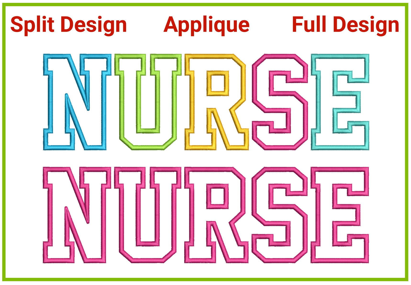 Nurse Applique Embroidery Satin Stich Design Medical Designs Embroidery ...