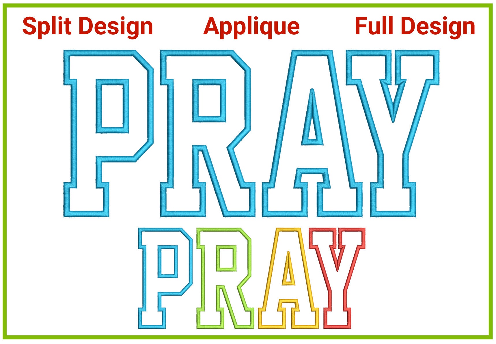 Pray Applique Embroidery Satin Stich Design Christian Cross Designs ...