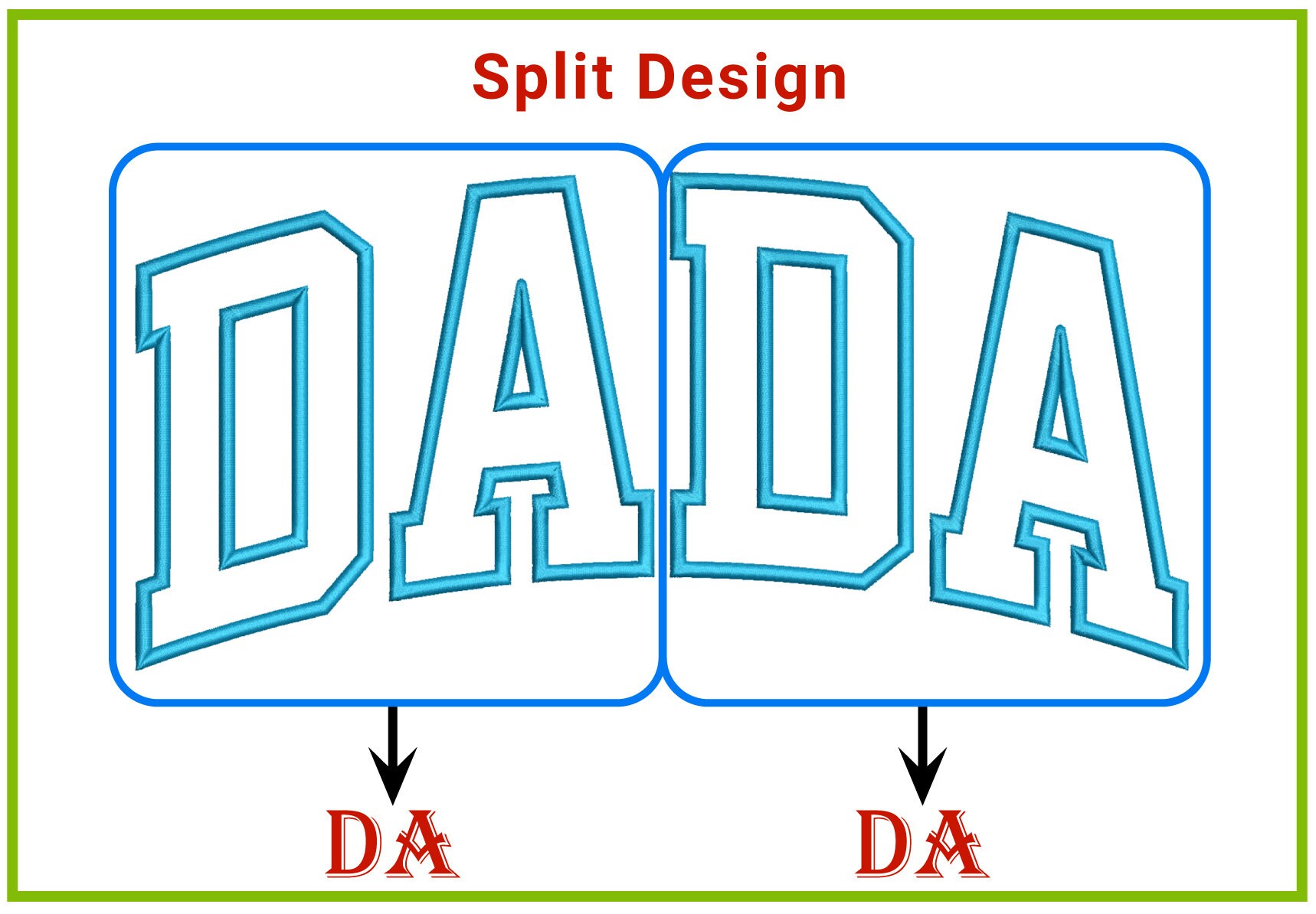 Dada Applique Embroidery Satin Stich Design Dad's Day Designs ...