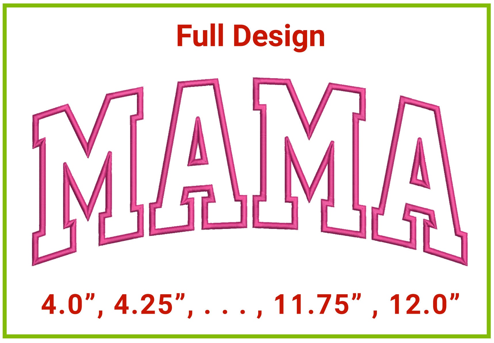 Mama Applique Embroidery Satin Stich Design Mother's Day Designs ...