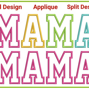 Mama Applique Embroidery Satin Stich Design Mother's Day Designs ...