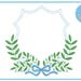 Banner Frame Bow Embroidery Stitch , Greenery Crest Embroidery Design ...