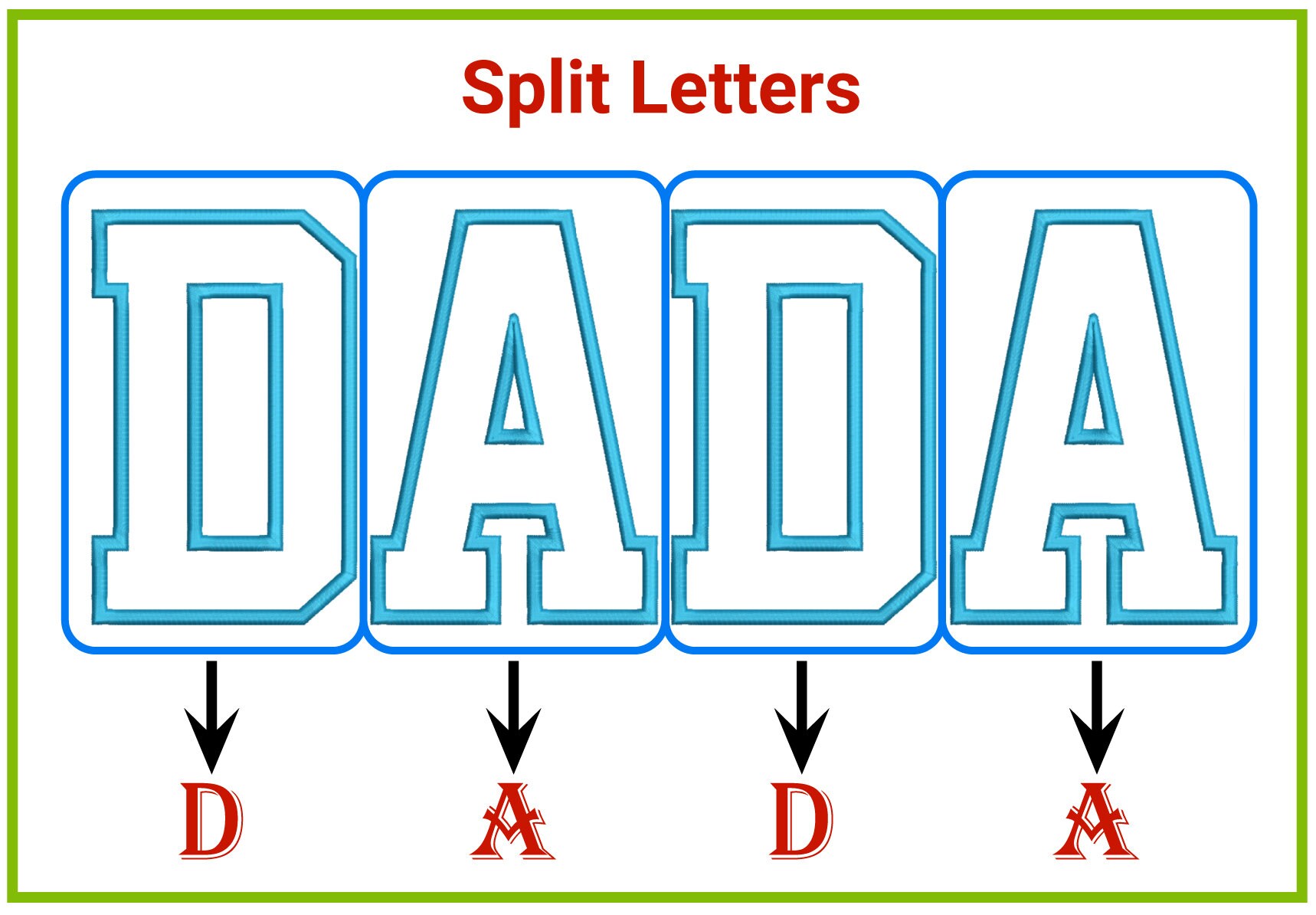 Dada Applique Embroidery Satin Stich Design Dad's Day Designs ...