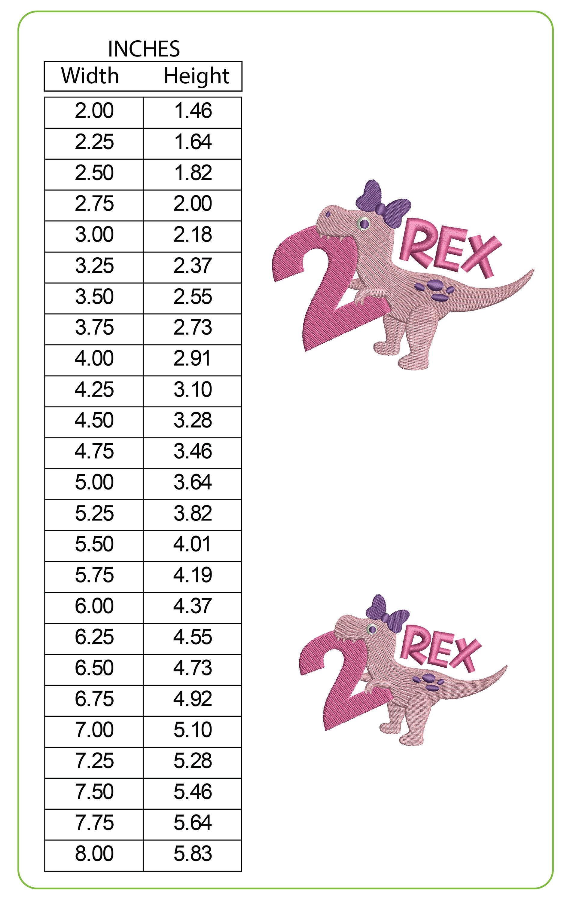 Two Rex Girl Embroidery, Dinosaur Embroidery Design, Birthday Girl Rex ...