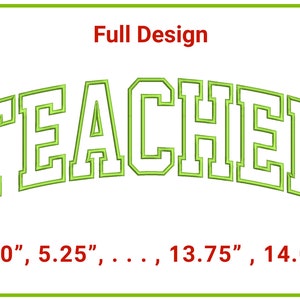 Teacher Applique Embroidery Satin Stich Teach Design Teacher's Day ...