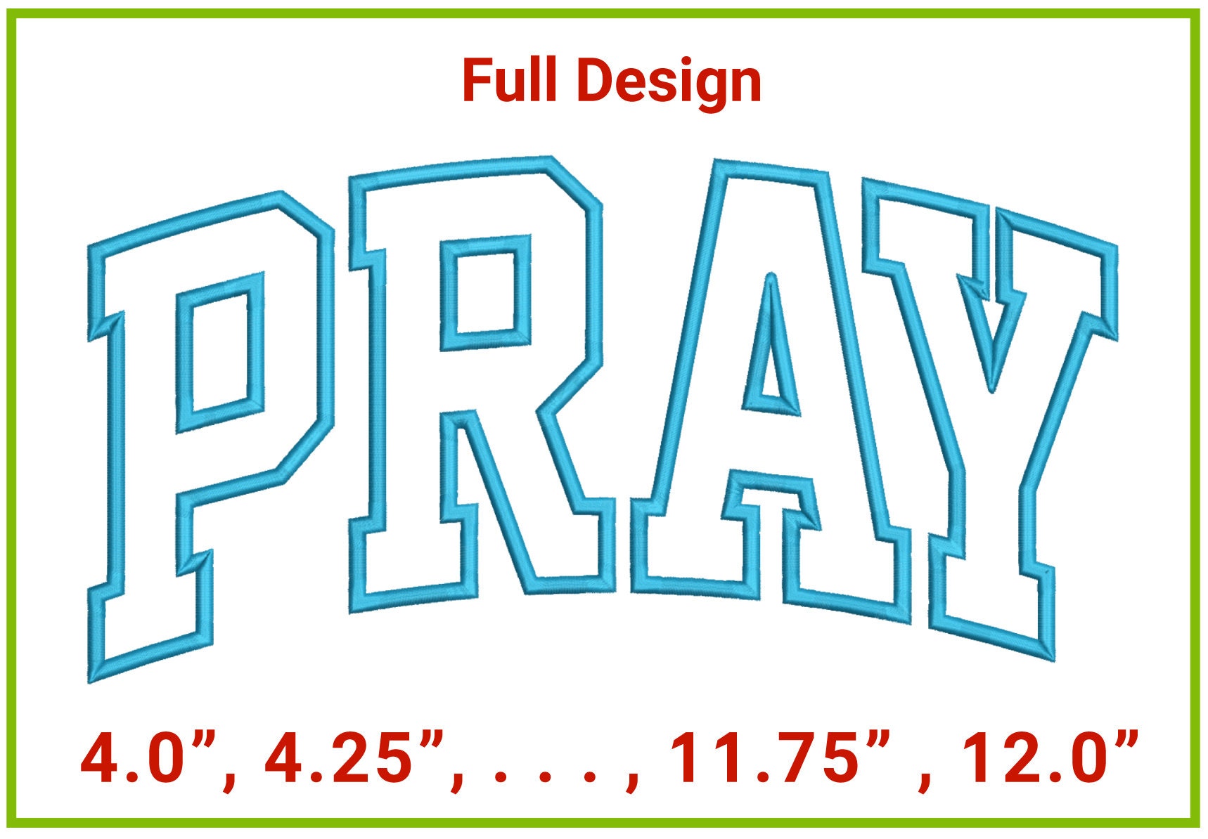 Pray Applique Embroidery Satin Stich Design Pray on It Over It Through ...