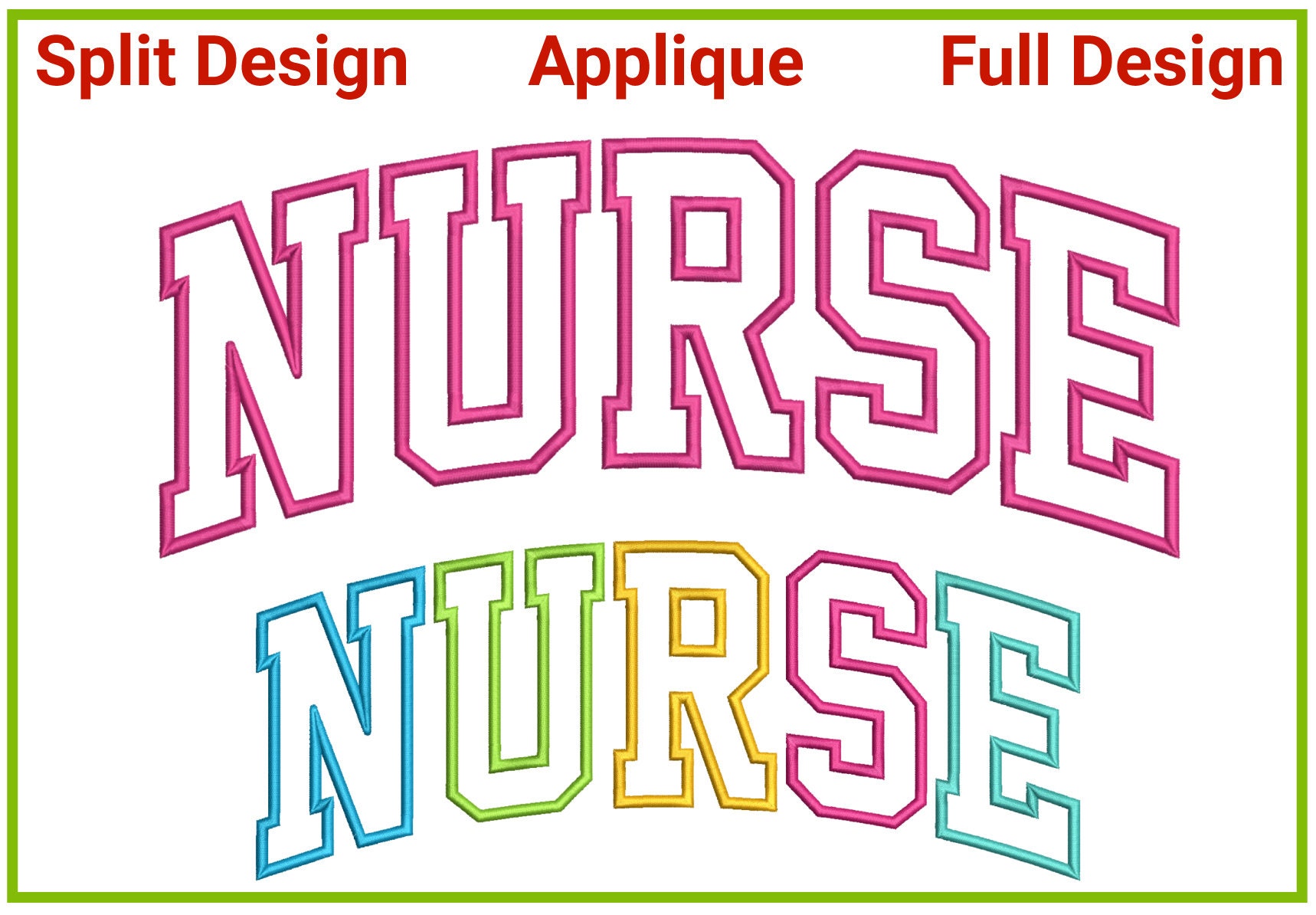 Nurse Applique Embroidery Satin Stich Design Medical Designs Embroidery ...