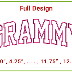 Grammy Applique Embroidery Satin Stich Design Mother's Day Designs ...