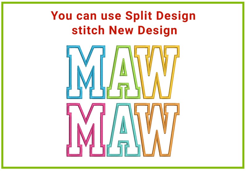 Mawmaw Applique Embroidery Satin Stich Design Mother's Day Designs ...