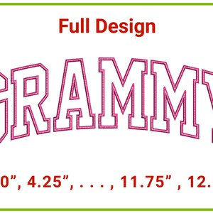 Grammy Applique Embroidery Satin Stich Design Mother's Day Designs ...