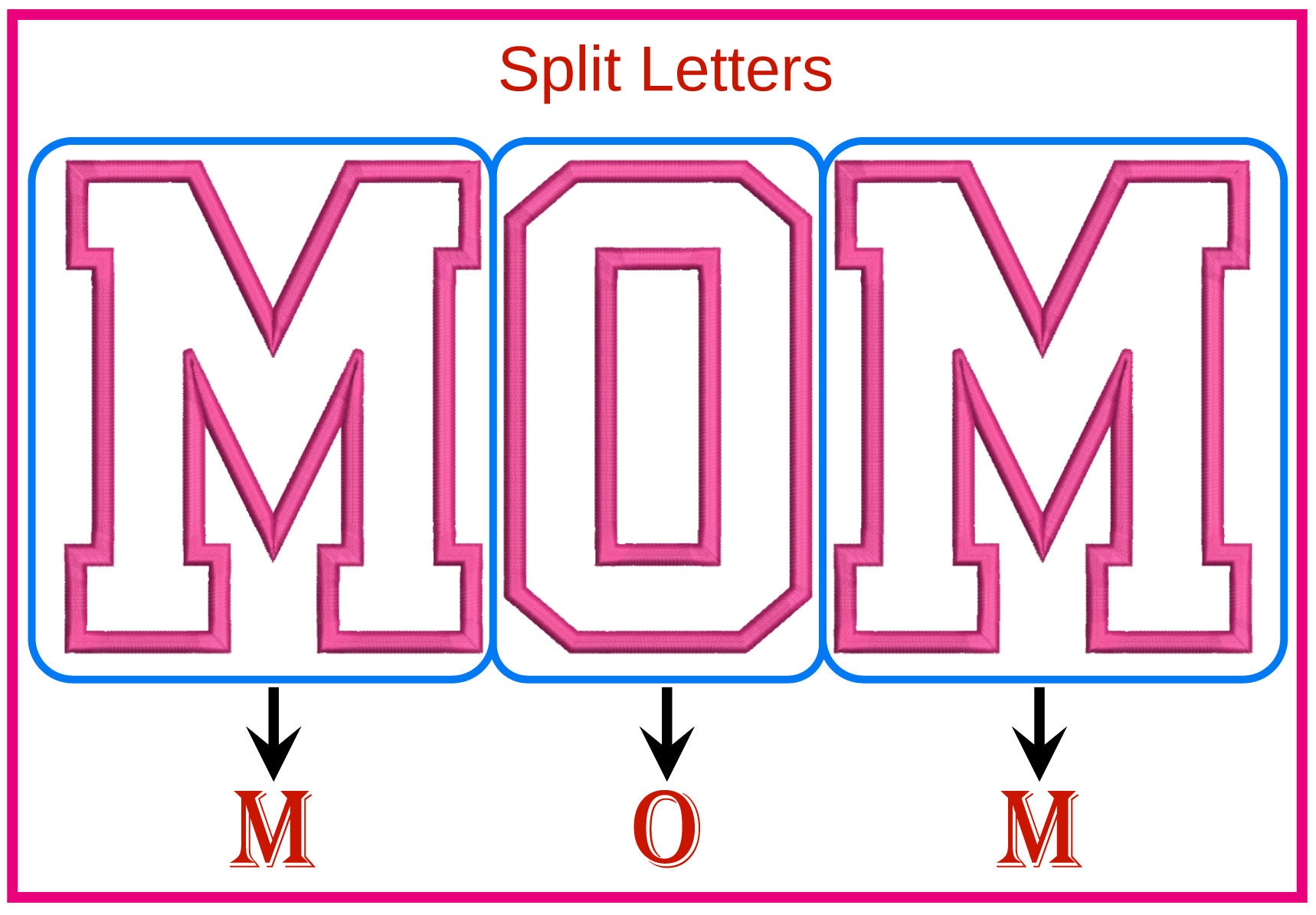 Mom Applique Embroidery Satin Stich Design Mother's Day Designs ...