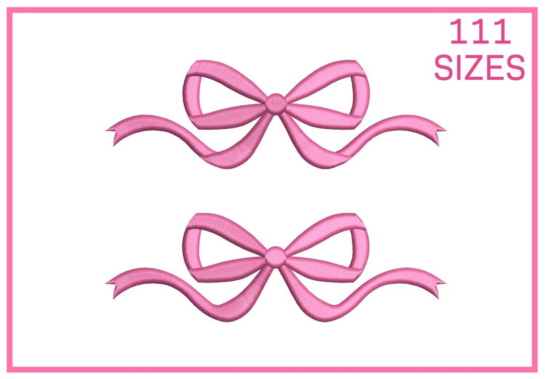 Bow Embroidery Stitch , Classic Bow Embroidery Design, Mini Bow Satin ...