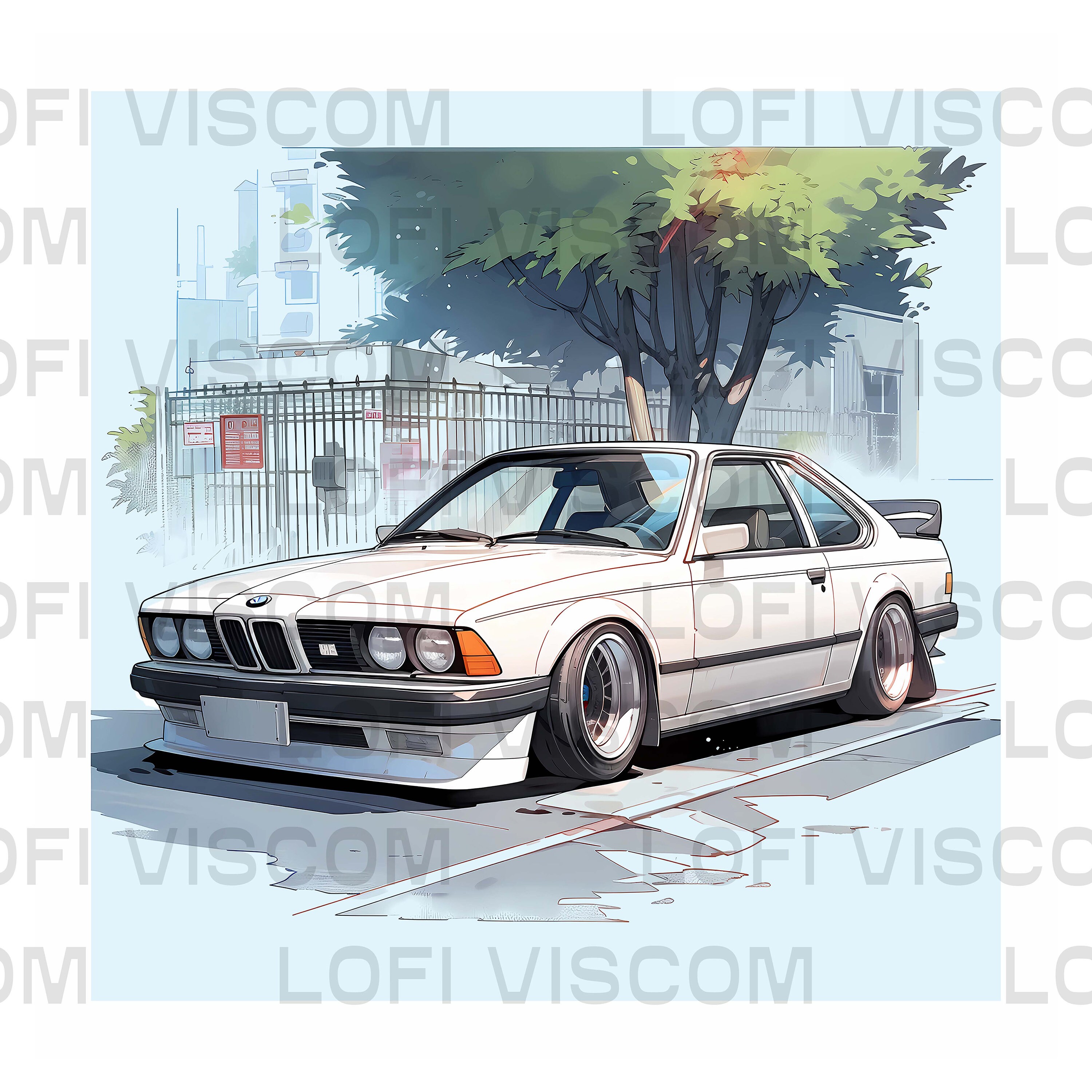 Iconic BMW E24 Wall Art Manga and Anime Inspired Art Work, Lo-fi Art ...