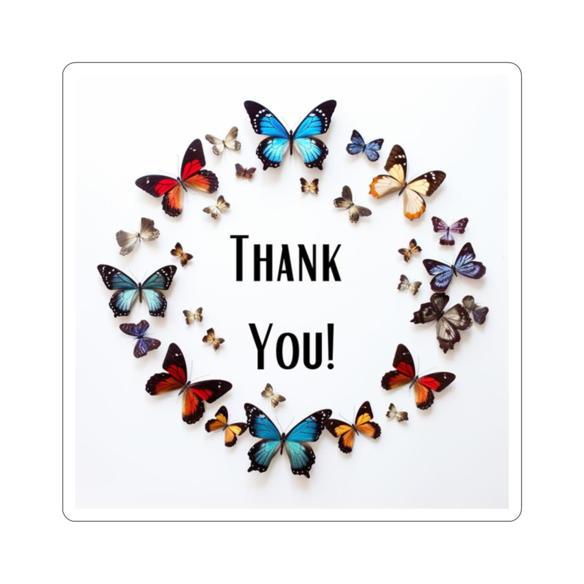 Thank You-butterflies Theme Sticker - Etsy