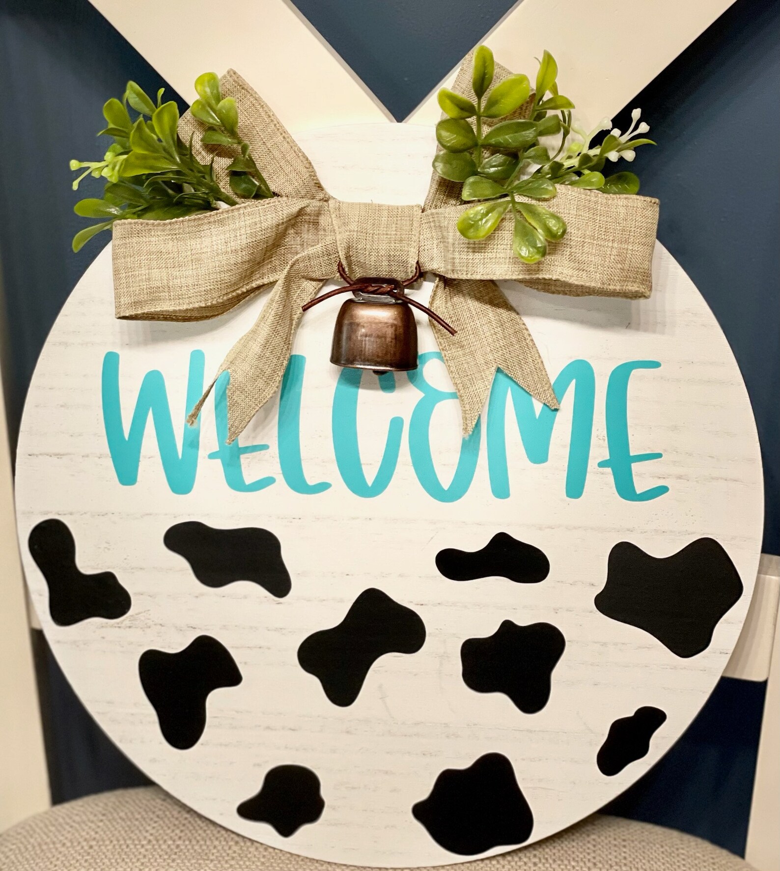 Cow Print Welcome Sign - Etsy