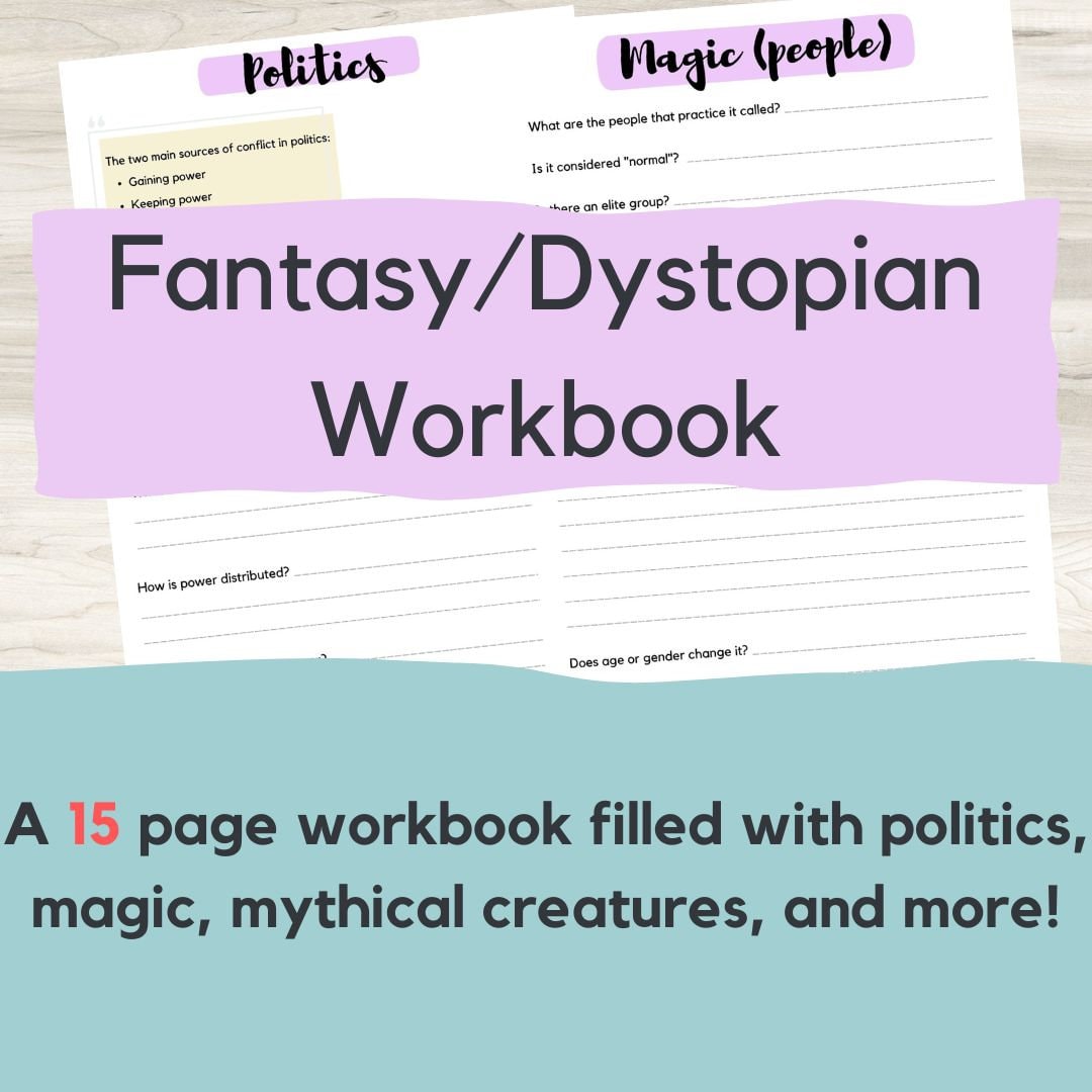 Printable Fantasy/dystopian Sheets | Writing Fantasy/dystopian Workbook ...