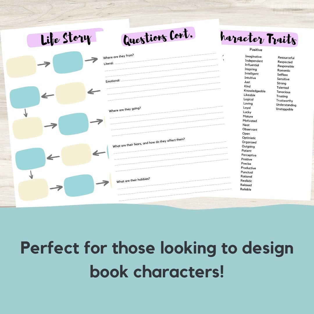 Printable Character Outline Sheets | Writing Character Creator Workbook ...