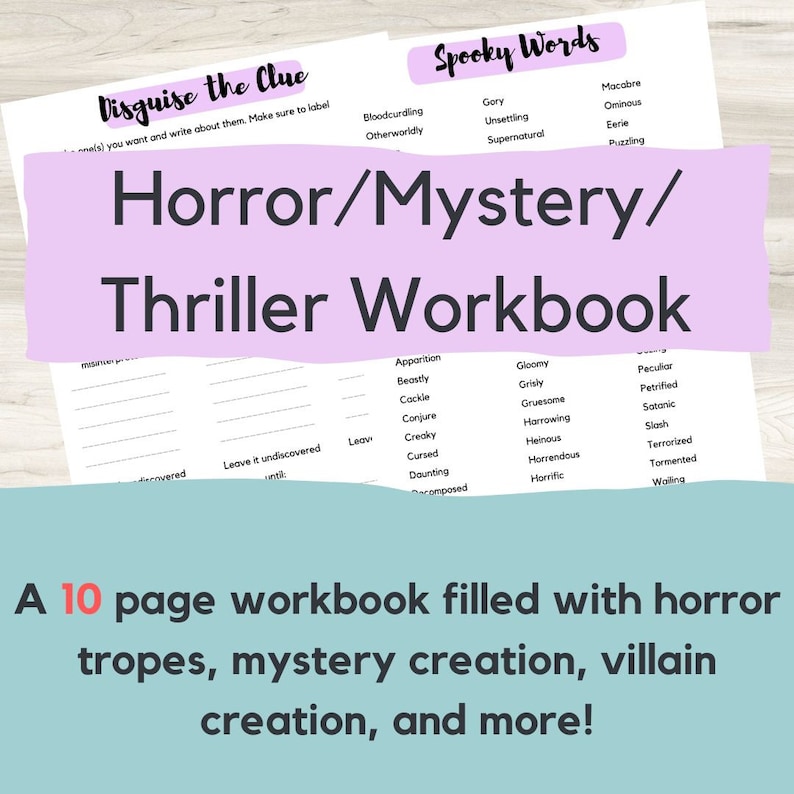Printable Horror/mystery/thriller Sheets | Writing Horror/mystery ...