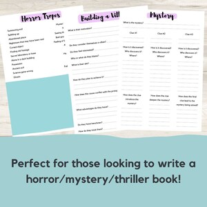 Printable Horror/mystery/thriller Sheets | Writing Horror/mystery ...