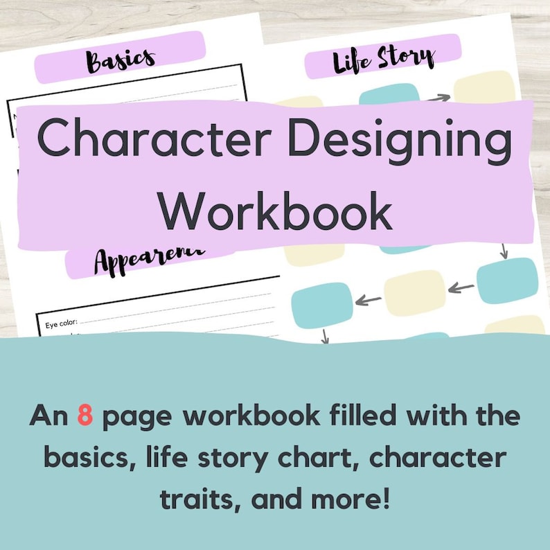 Printable Character Outline Sheets Writing Character Creator Workbook ...