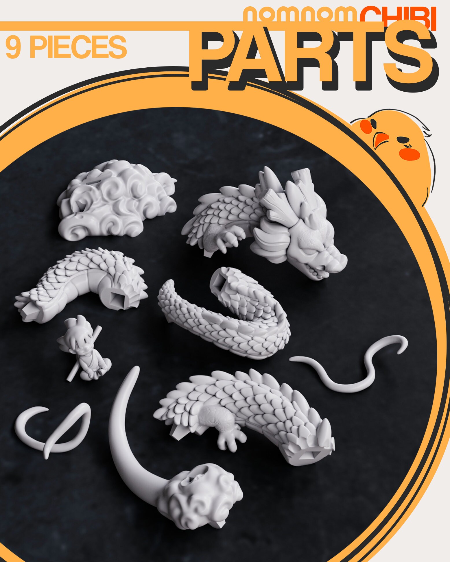 Chibi Shenron and Goku Fanart 3D Printing Resin - Etsy