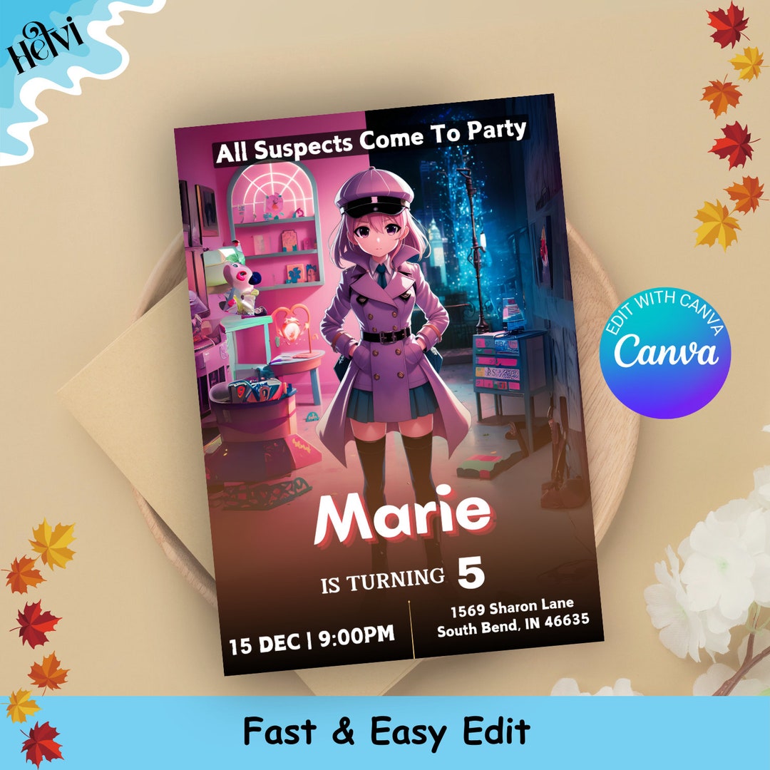 Detective Party Invitation, Spy Party Invite, Secret Agent, Instant ...