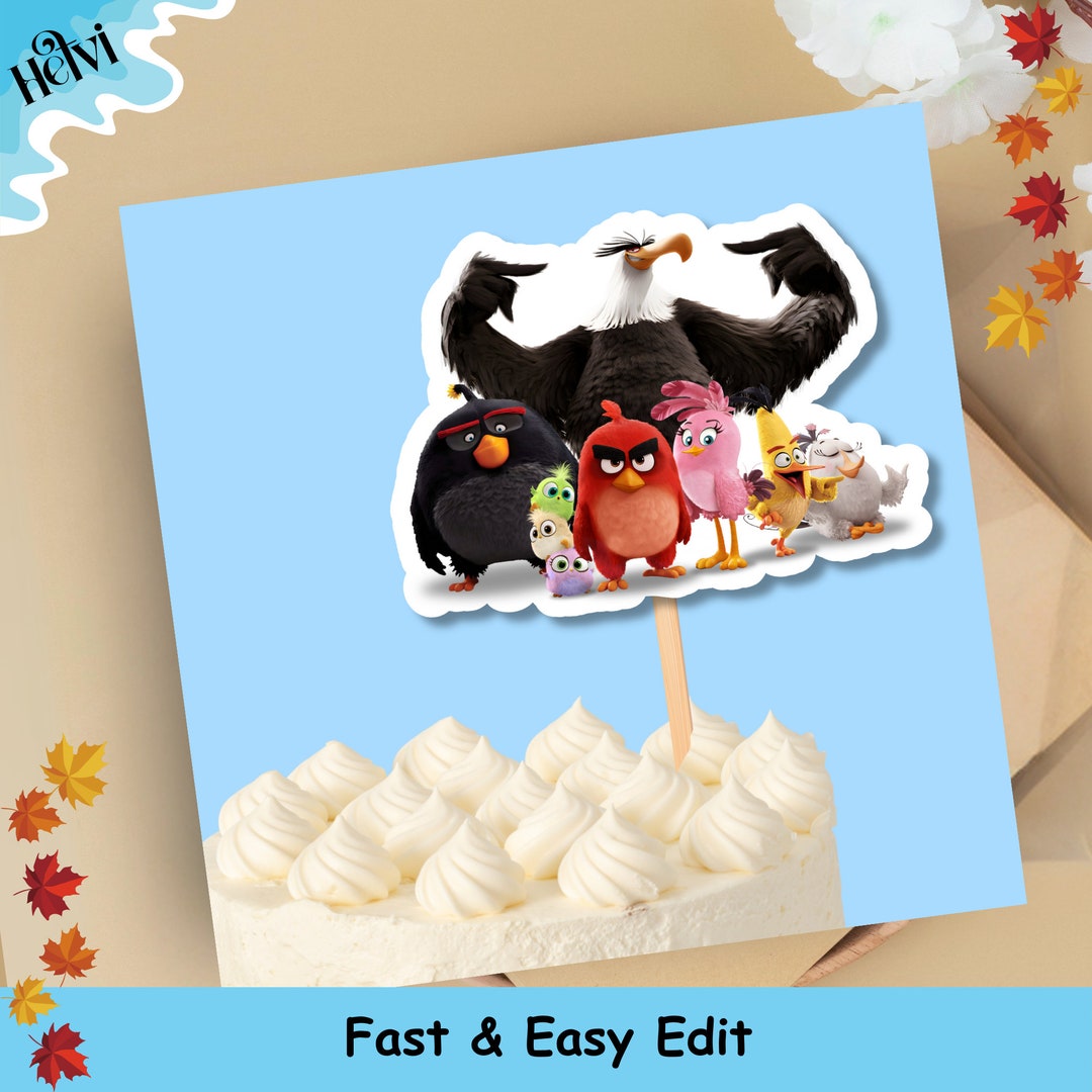 Angry Birds Cake Topper, Customizable Birthday Cake Decoration, Instant ...